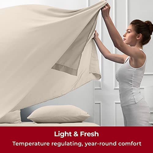Mellanni Queen Sheet Set - 6 Piece Iconic Collection Bedding Sheets & Pillowcases - Luxury, Ultra Soft, Cooling Bed Sheets - Deep Pocket up to 16 inch - 6 PC (Queen, Burnt Sand w/Extra Pillow Cases)