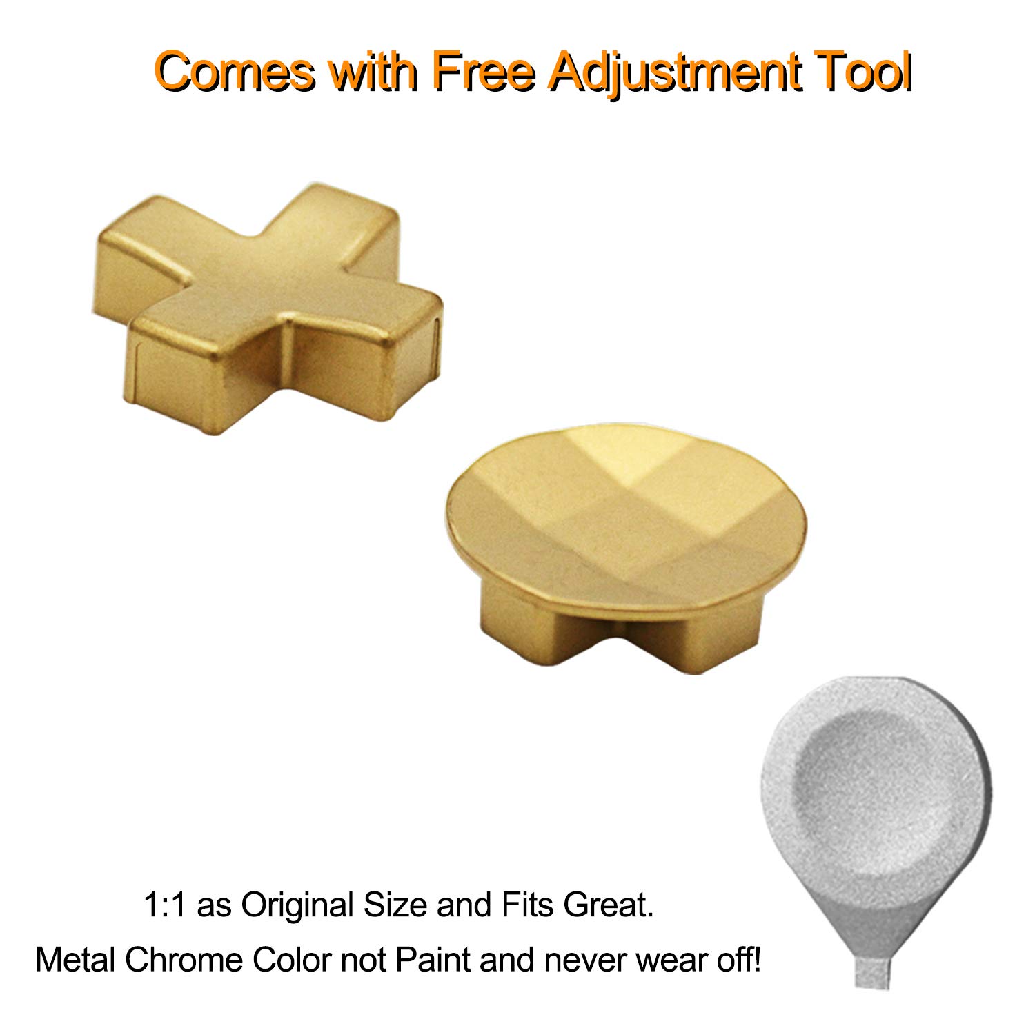 EASEGMER Elite Series 2 Accessories Kit, 2 Pcs D-Pads Interchangeable Metal Video Game Replacement Parts for Xbox One/Xbox One Elite/Xbox One X/Xbox One S/Xbox One Elite Series 2 (Gold)