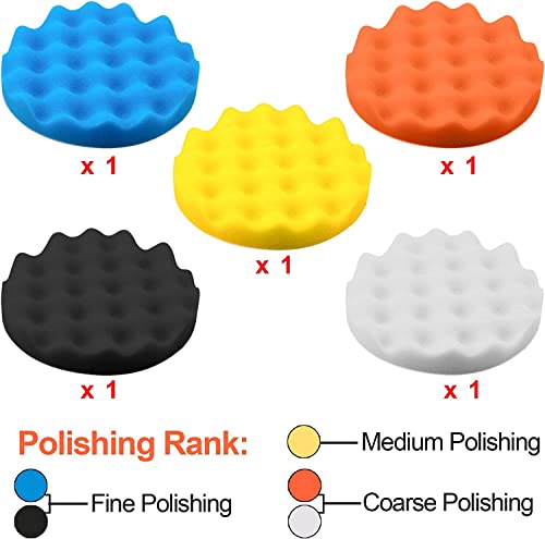 IPELY 13 Pcs Buffing Pads 6 Inch Car Polisher Attachment Buffing Wheel Polishing Bonnets for a Drill Buffer Attachment (6 Inch)
