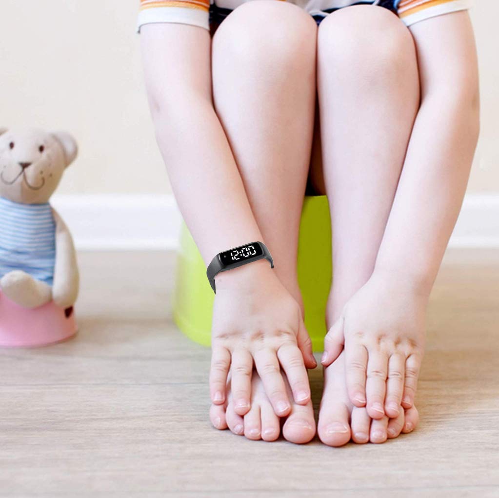 e-vibra Premium Potty Training Watch - Water Resistant Vibrating Alarm Reminder Watch Baby Toilet Potty Training Countdown Timer (Black)