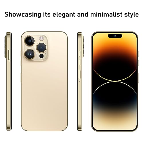 WV LeisureMaster A14pro Max Unlocked Phone, 6+256GB Android 13.0 Smartphone, 6.82-inch HD Screen, Dual SIM, Dual Standby, 6000 mAh Battery, 64MP Camera, 2796 * 1290 Resolution 5g Phone(Gold)
