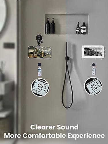 Karmus Magnetic Shower Phone Holder, Dual 360° Adjustable Suction Cup Cell Phone Mount for Bathroom Mirror Kitchen Gym Desk Wall Windshield, Phone Stand for iPhone 14 13 12, Magsafe, All Mobile