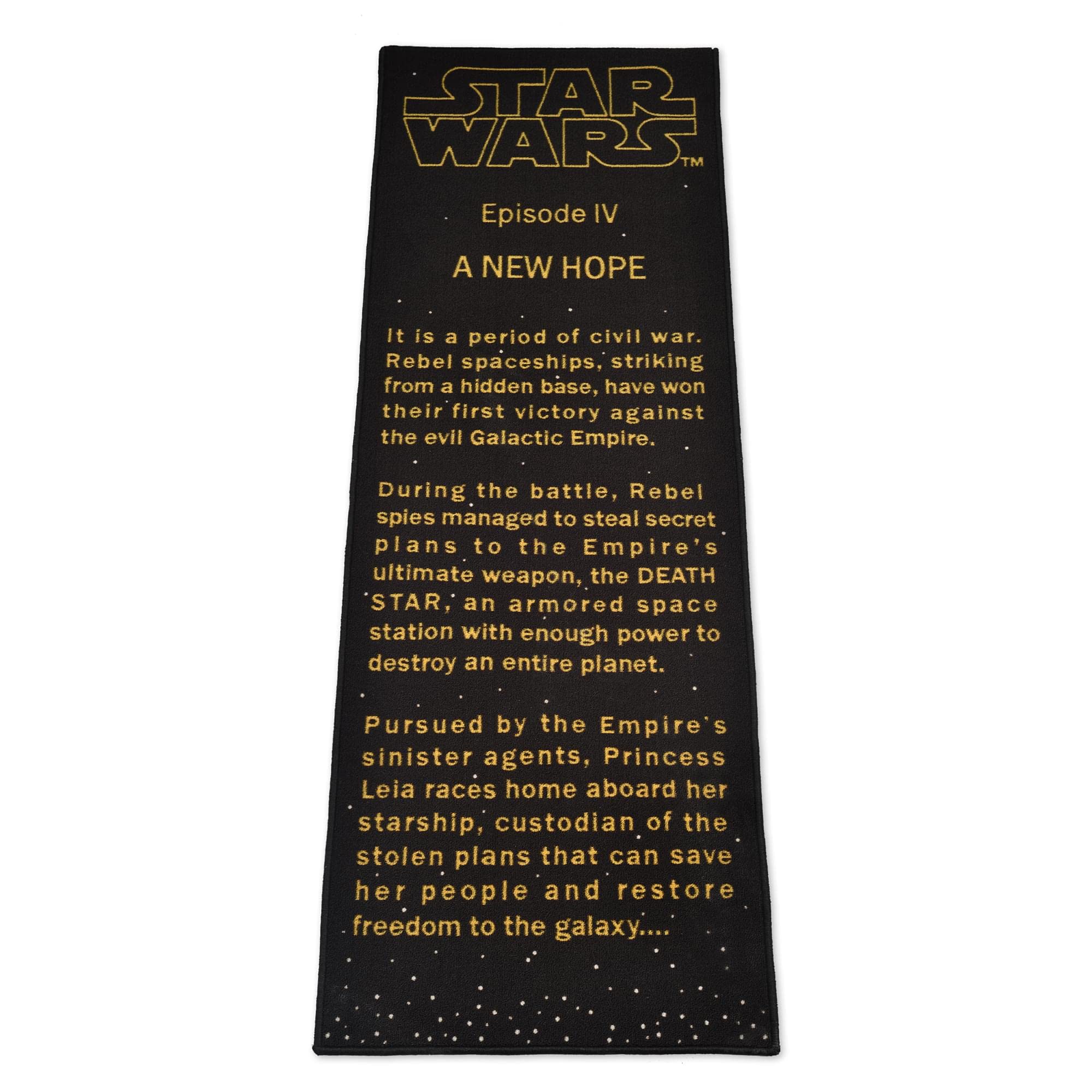 Star Wars: A New Hope Title Crawl Printed Area Rug | Indoor Floor Mat, Accent Rugs for Living Room and Bedroom, Home Decor for Kids Playroom | Lucasfilm Gifts and Collectibles | 26 x 77 Inches