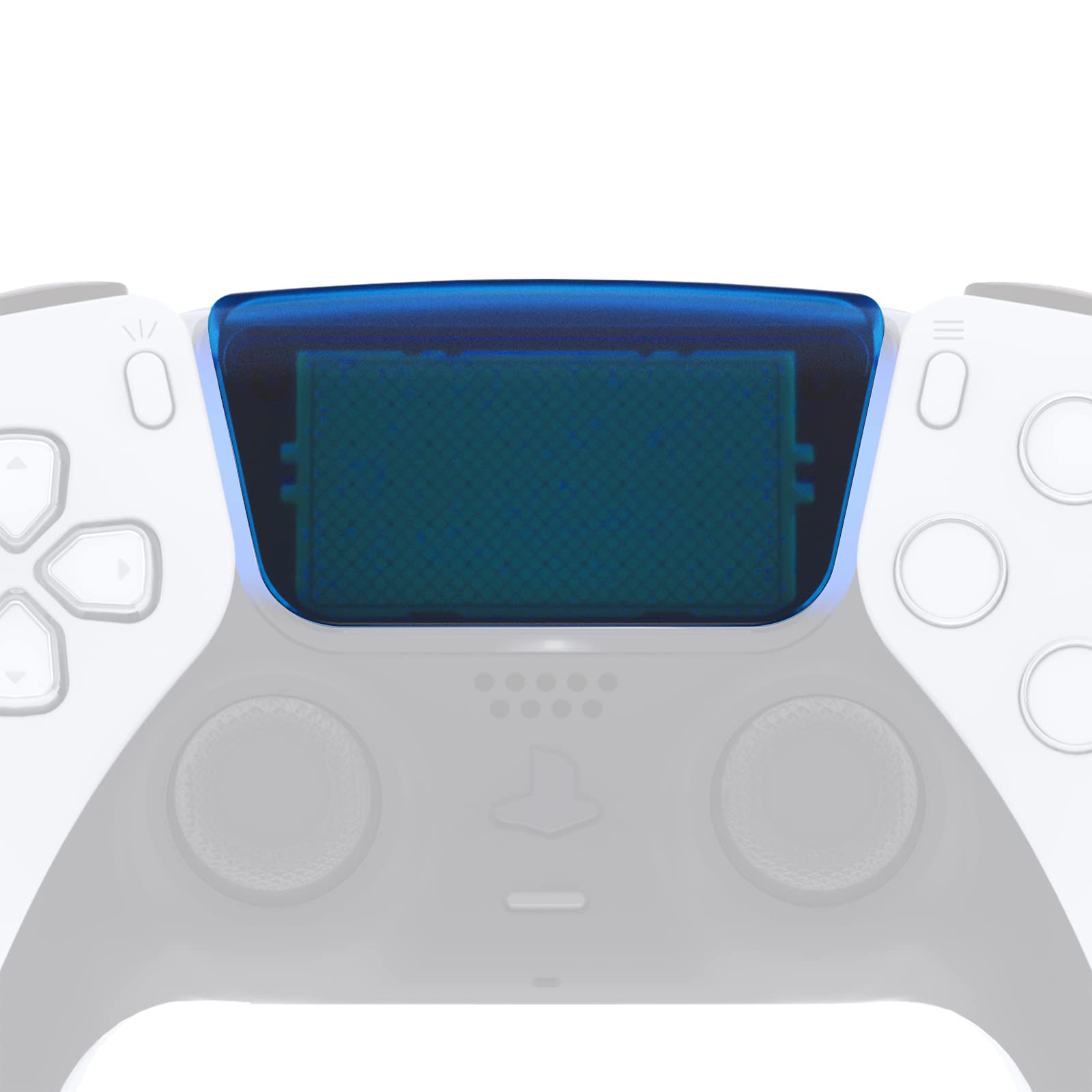 eXtremeRate Chrome Blue Glossy Replacement Touchpad Cover Compatible with ps5 Controller BDM-010 & BDM-020, Custom Part Touch Pad with Tool Compatible with ps5 Controller - Controller NOT Included