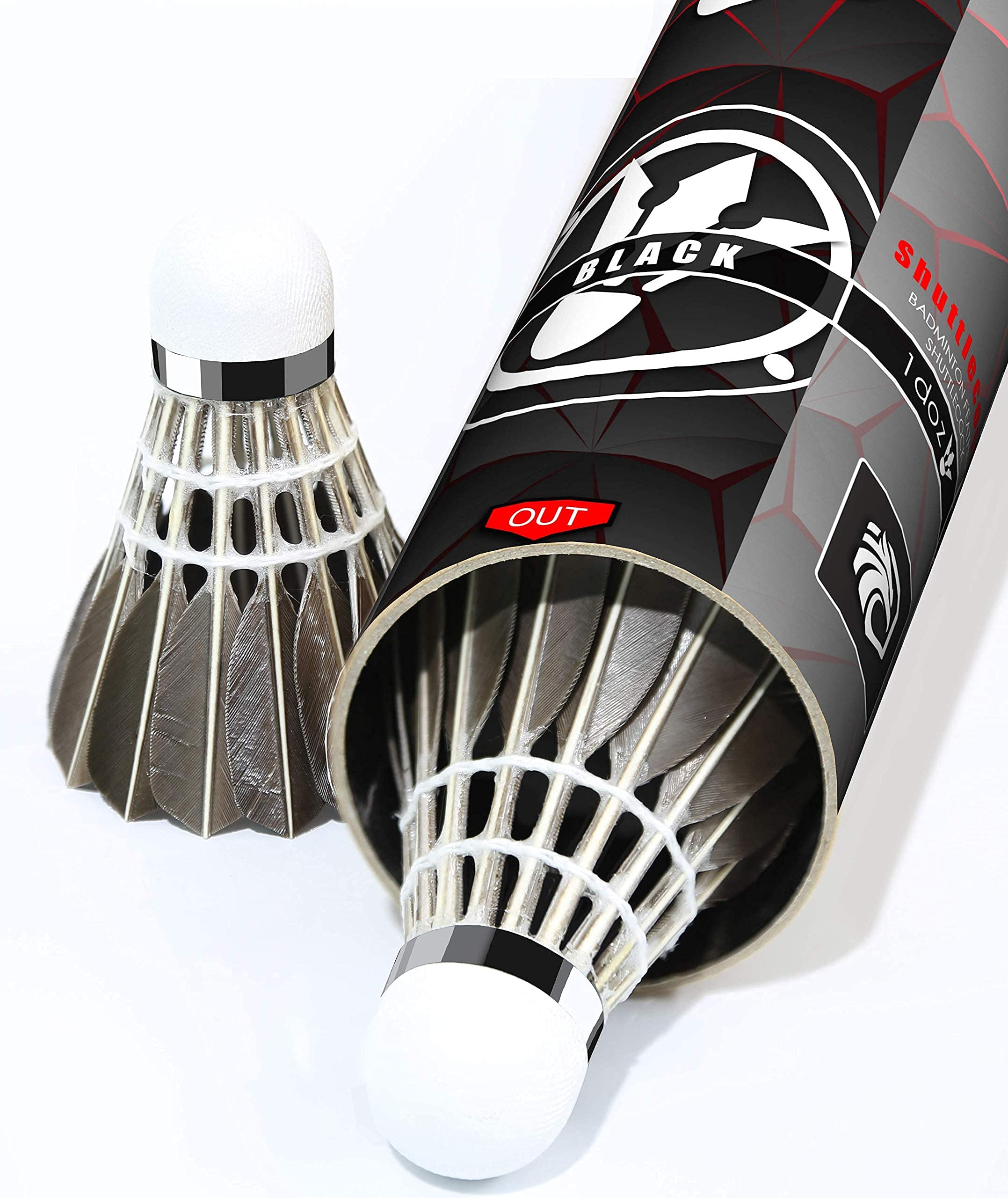 EAGLES Badminton Birdies Feather Bedminton Shuttlecocks- Birdie Ball for Indoor and Outdoor Matches ~ Highly Stable & Durable Shuttle Balls (Black)