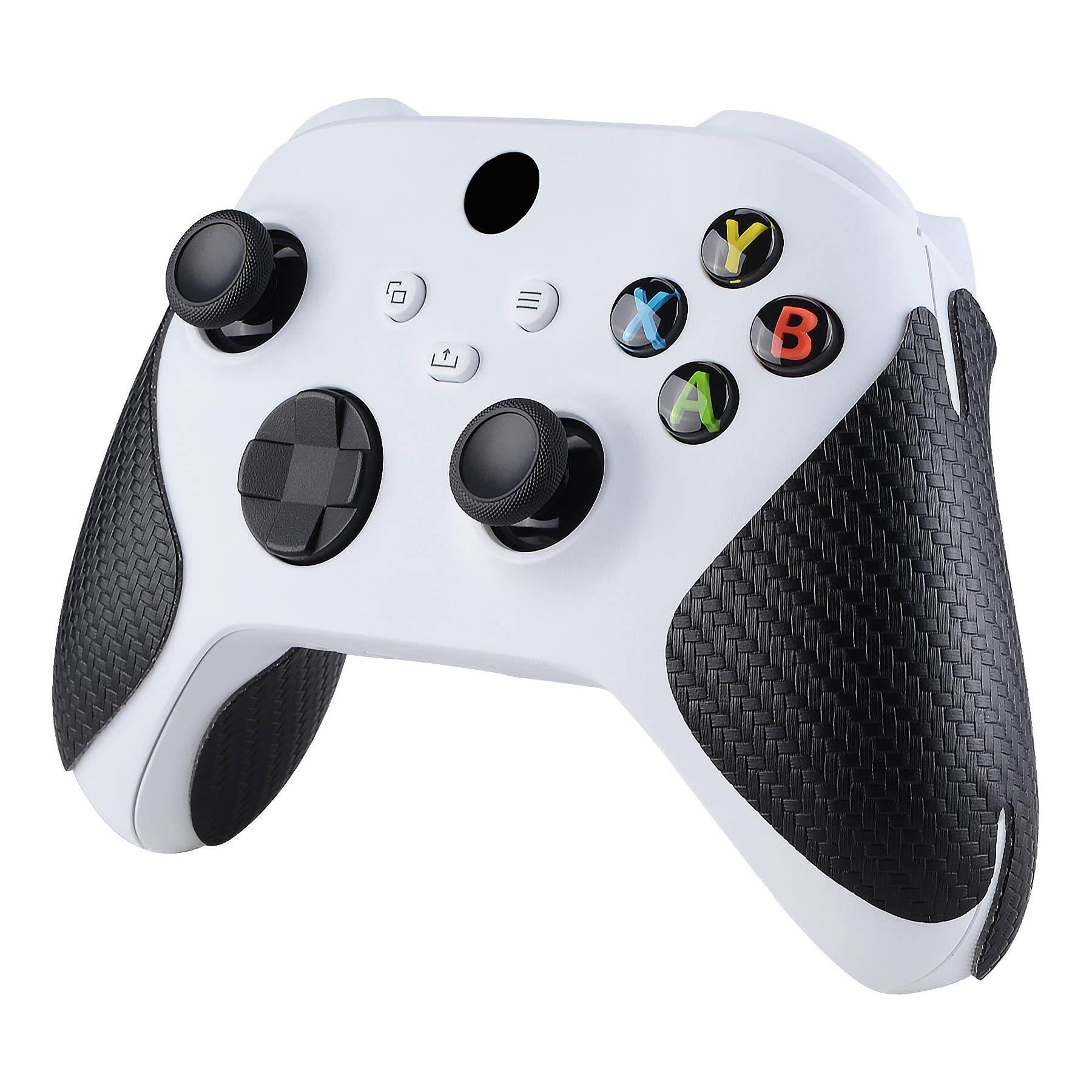 eXtremeRate PlayVital Anti-Skid Sweat-Absorbent Controller Grip for Xbox Series X/S Controller, Professional Textured Soft Rubber Pads Handle Grips for Xbox Series X/S Controller - Carbon Fiber