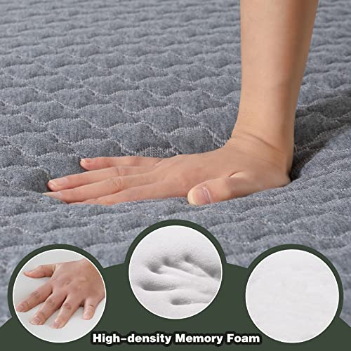 MeMoreCool 3 in 1 Bed Wedge Mattress Topper or Under Bed, 7 Inch Incline Mattress Elevator Base with Washable Knitted Cover, Ideal Wedge Mattress for Acid Reflux/Back Pain/Snoring, Grey, Queen