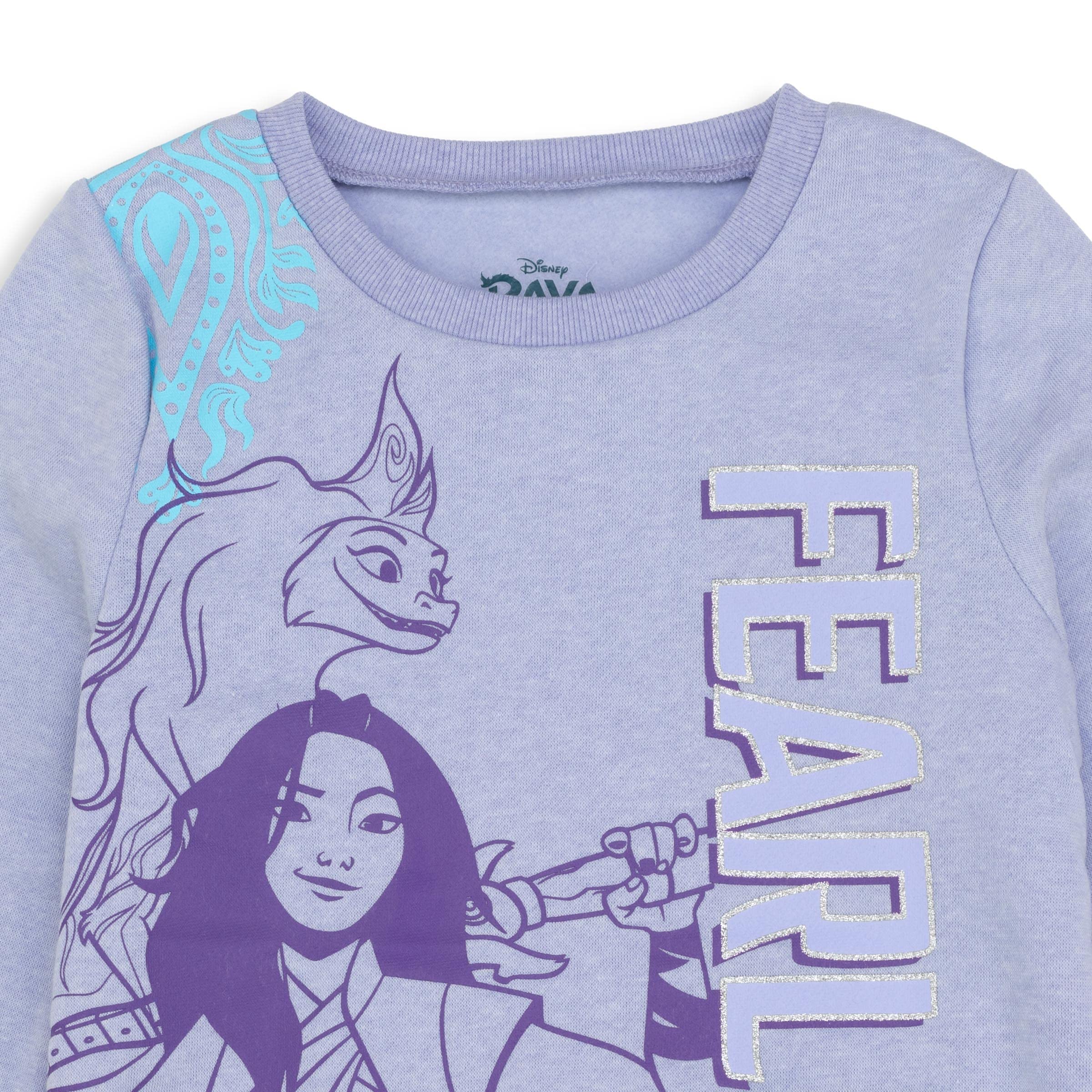 Disney Raya and the Last Dragon Little Girls Fleece Sweatshirt Legging Set Purple 4-5