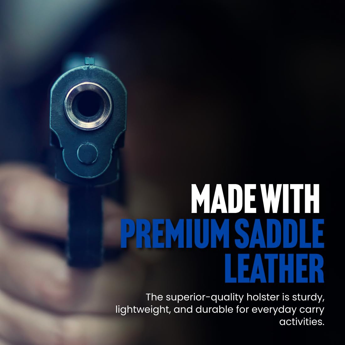 DeSantis Mini Slide Holster, Premium Gun Holster, Made of Premium Saddle Leather, Fits Glock 43, Glock 43X, Glock 48, Adjustable Tension Device, Right-Hand Draw, Black