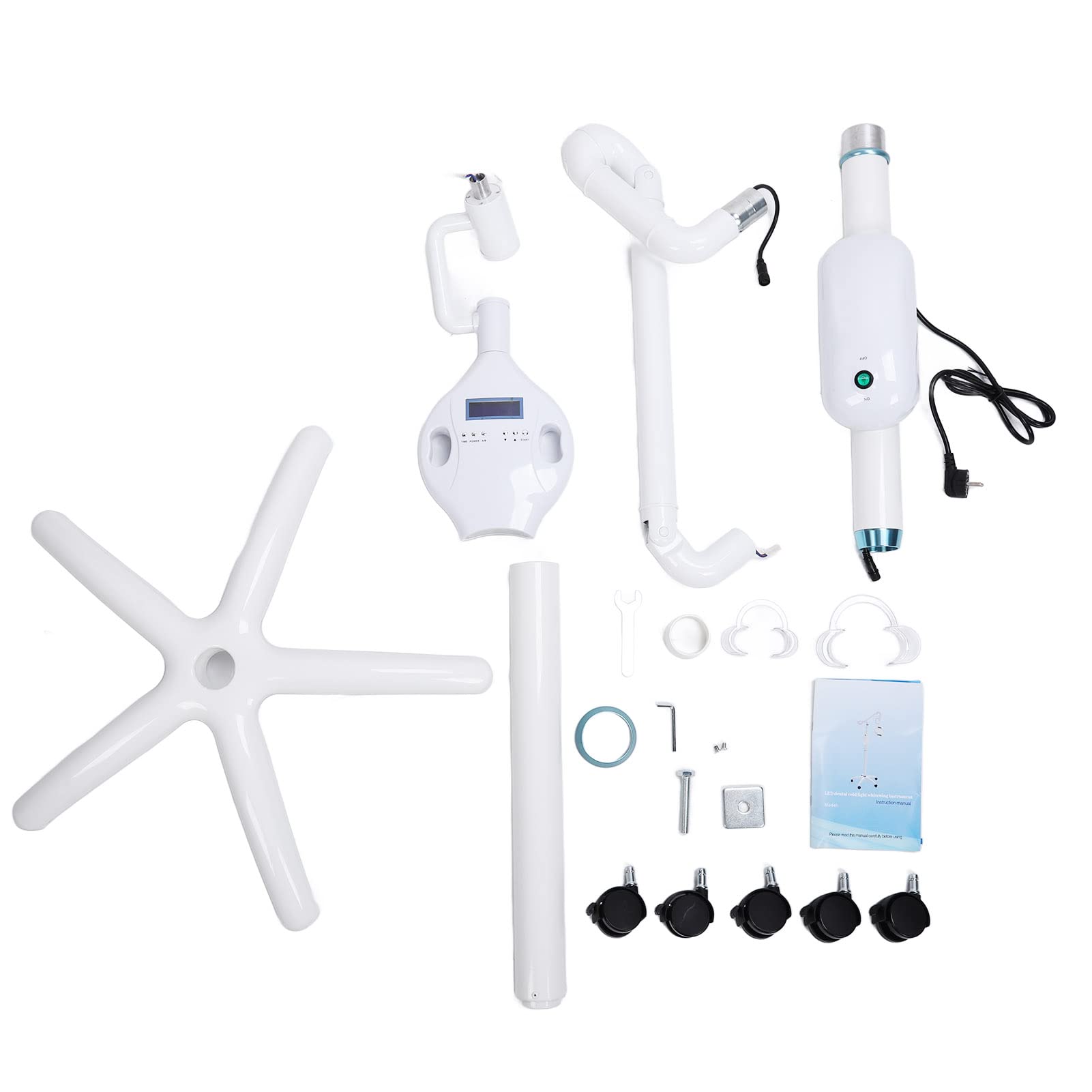 HASAKI Desk Type Dental lamp, Standing Movable Dental lamp, 8 LED Lamps, Built in high Power Fan, Cooling and whitening LED Lamps(Eurocode)