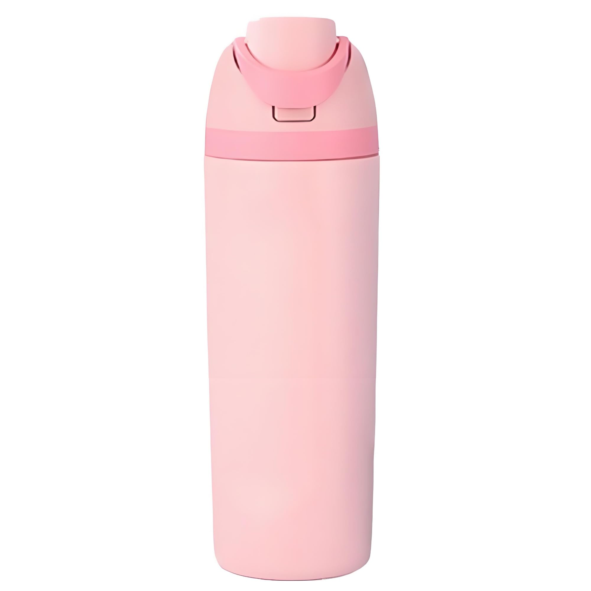 KiiKiiPaNa Insulated stainless steel kettle with straw, ideal for sports and travel, BPA-free,316 stainless steel, 20 oz (Pink)