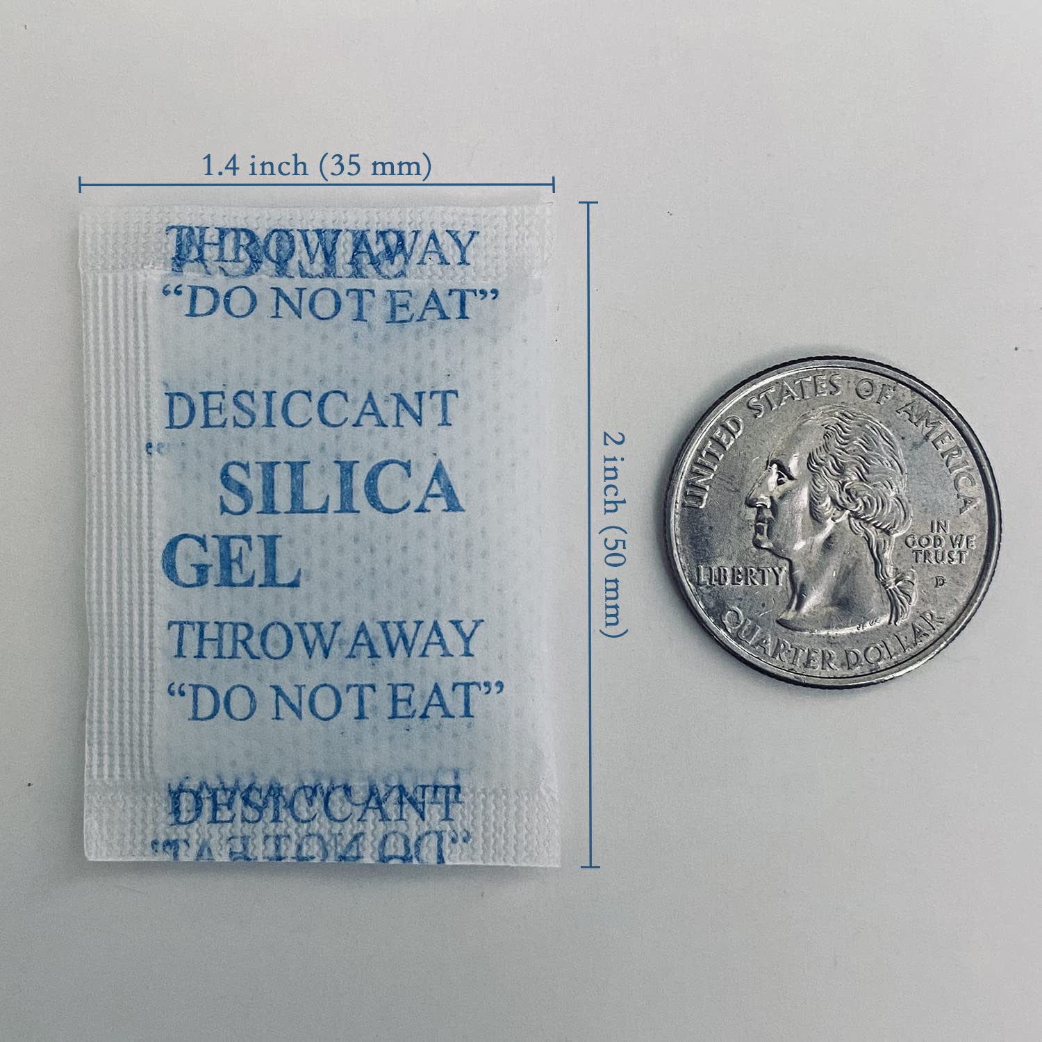 Food Grade Silica Gel Desiccant Packets, 2 Gram 250Pcs Desiccant Packs for Moisture Control, Rechargeable Silica Gel Packets Moisture Absorbers for Storage