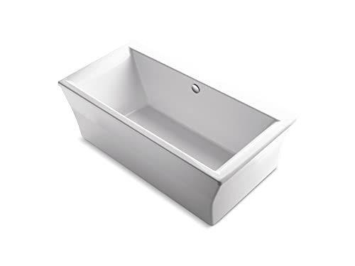 KOHLER K-6367-0 Stargaze 72-Inch x 36-Inch Freestanding bath with fluted shroud and center drain, White