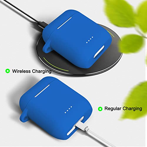 MOLOVA Protective Silicone Case Compatible with Tozo t6, Front LED Visible, Premium Accessory Shockproof tozo t6 Case Cover with Keychain. (Blue)