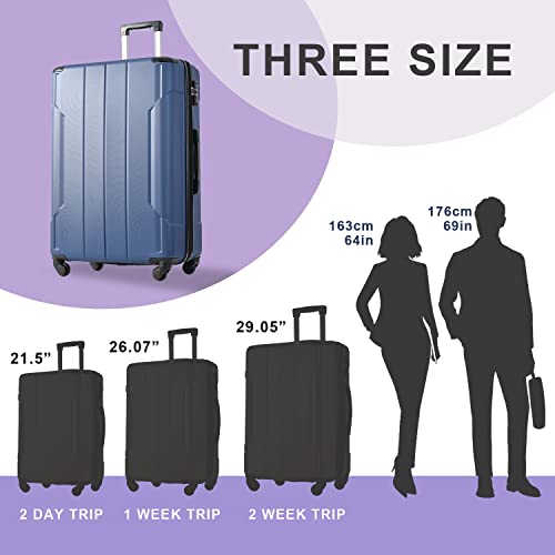 Merax Luggage Sets of 2 Suitcases With Wheels Expandable Lightweight, TSA Lock, Hardside Spinner Carry On Luggage, 20 28 inch Blue