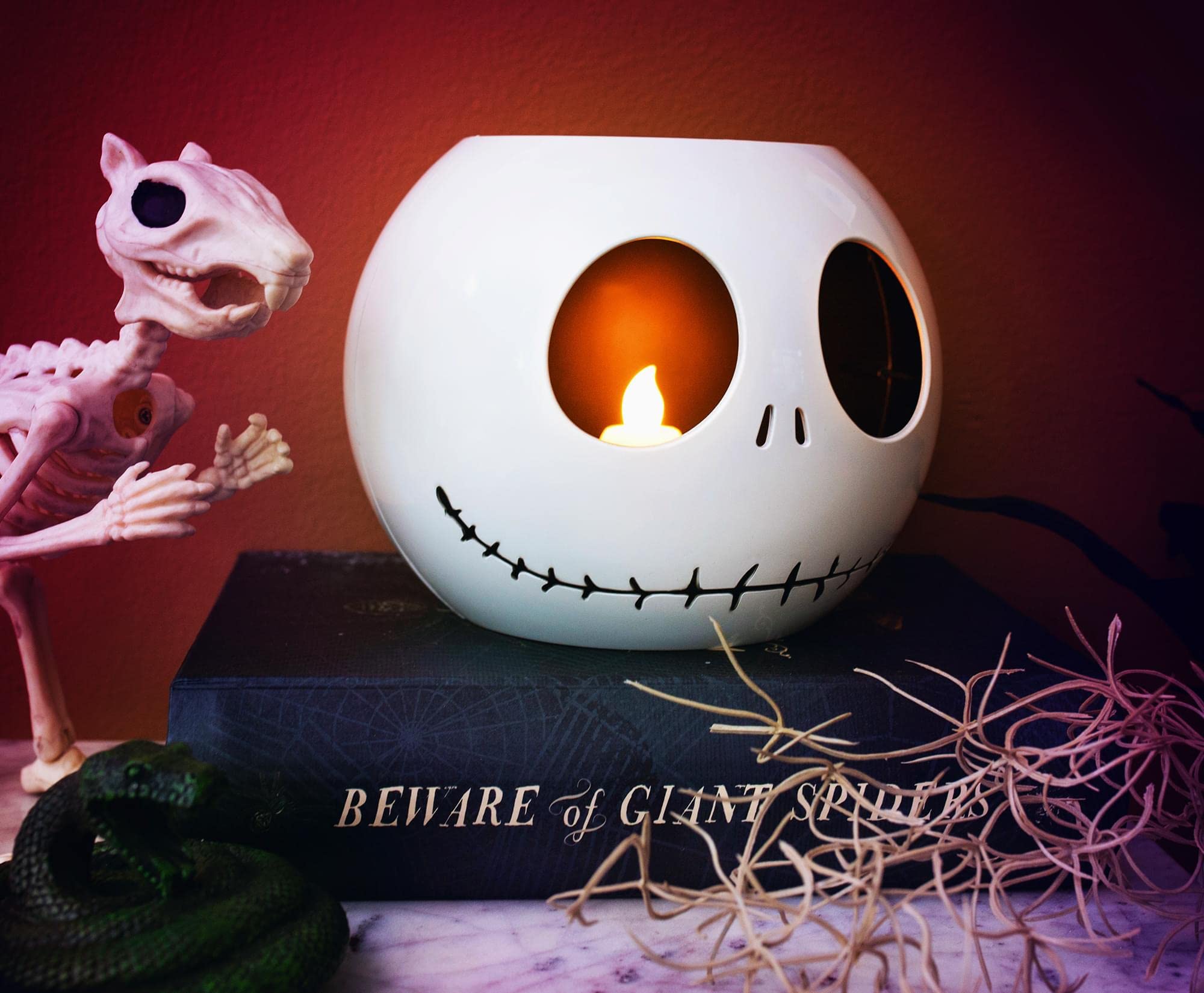 Disney The Nightmare Before Christmas Jack Skellington LED Flickering Flameless Candle With Automatic Timer | Officially Licensed Collectible