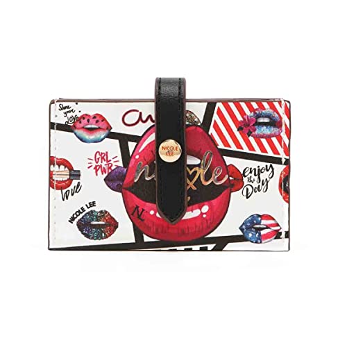 DESTINY BY NICOLE LEE Accordion Credit Card Holder Case RFID Blocking Eco Leather Snap Button Wallet Cash Purse for Women