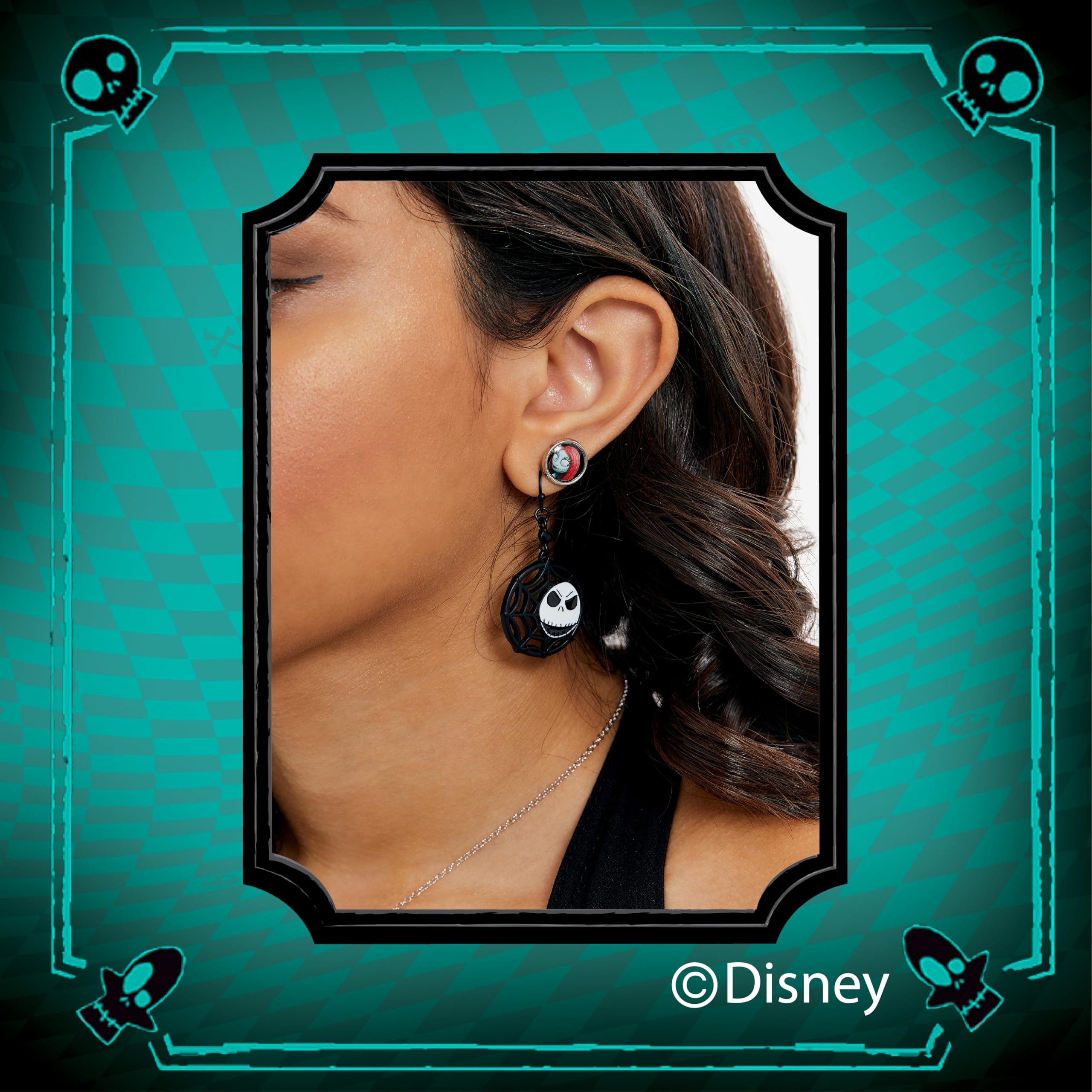 Disney The Nightmare Before Christmas Earrings Set - Jack Skellington Dangling Earrings and Sally Stud Earrings - Disney Jewelry for Women