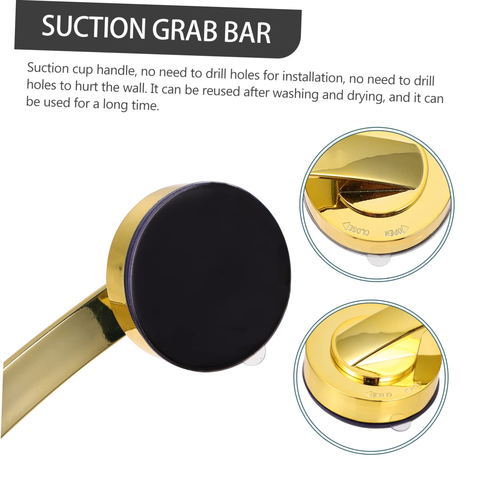 Mobestech 1pc Suction Grab Bar Bath Grab Bar Kitchen Cabinet Handles Hand Rest Assist Bath Handles Suction Bathtub Grab Bars Balance Assist Senior Assist Refrigerator Door Armrest Knob Elder