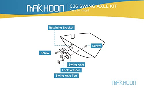 MAKHOON Pool Cleaner Replacement Parts C36 Swing Axle Kit for Polaris Zodiac 180/280/380 Pressure Cleaner