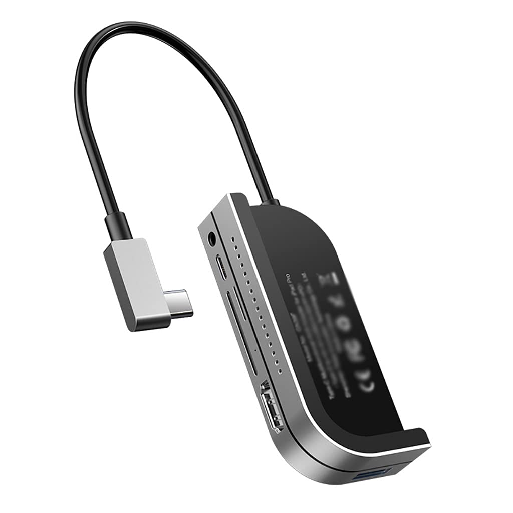 Hub Dock Adapter 6 in 1 USB-C Splitter USB C Hub Adapter with 4K HDMI, USB 3.0, SD/TF Card Reader, 3.5mm Audio Port, USB C PD, USB C Dock Computer Accessories