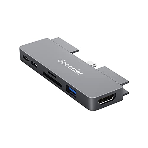Hub,ERYUE 7-in-1 Type-C Hub with USB3.0 Audio HD Port TF SD Card Slots Compatible with Pro Type-C Phone Tablet Laptop