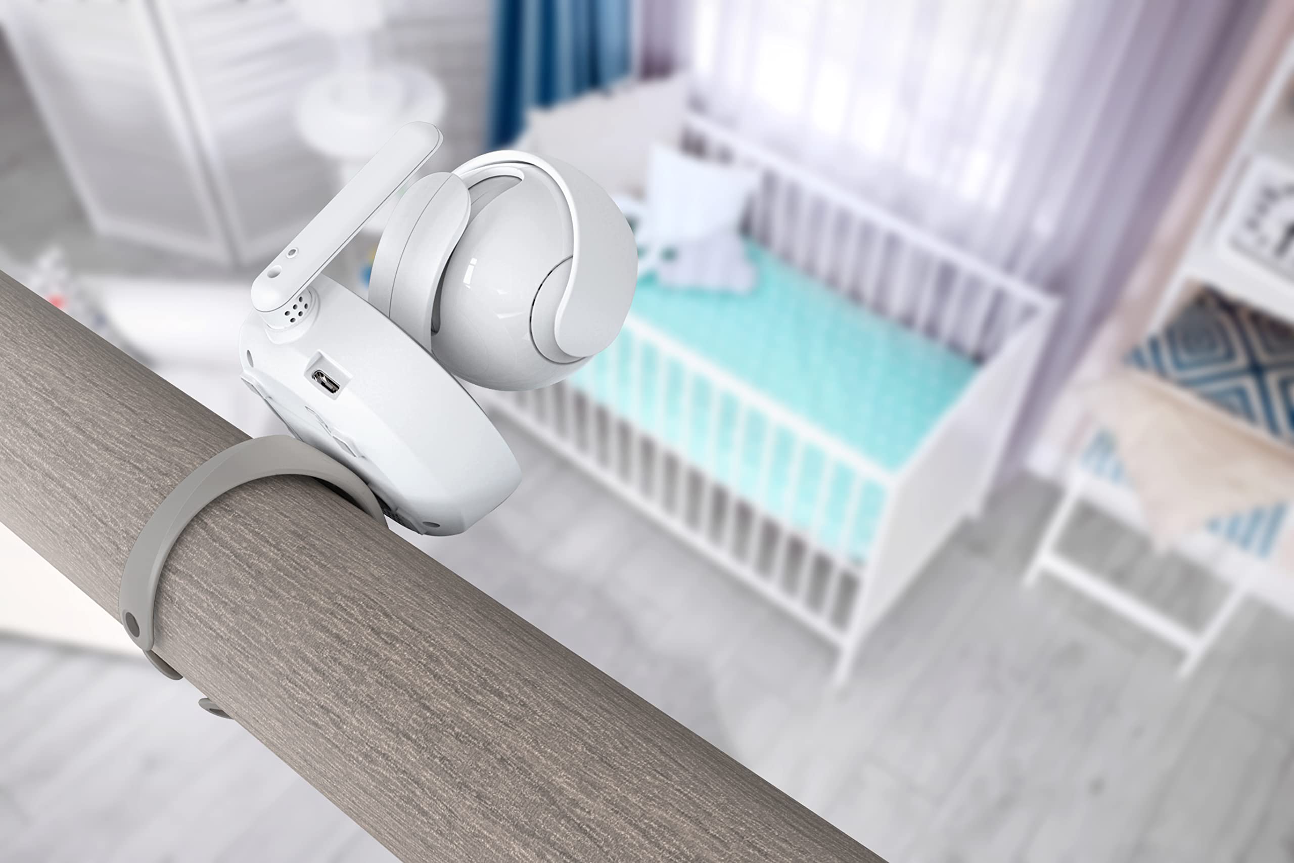 Hubble Connected Grip, Flexible Rubber Baby Monitor Mount for Hubble Baby Camera, Portable Camera Holder for Nursery for Optimal View, Universal Video Baby Camera Mount, Multi-Installation Method