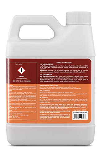 LawnStar Chelated Liquid Iron (32 OZ) for Plants - Multi-Purpose, Suitable for Lawn, Flowers, Shrubs, Trees - Treats Iron Deficiency, Root Damage & Color Distortion β EDTA-Free, American Made