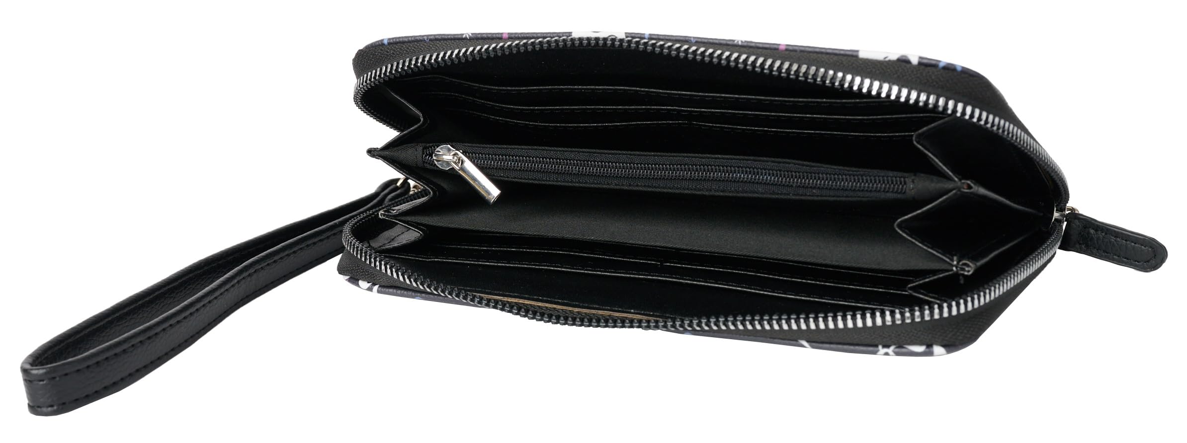 Disney Wallet Wristlet Zip Clutch Faux Leather (Jack Skellington Black)