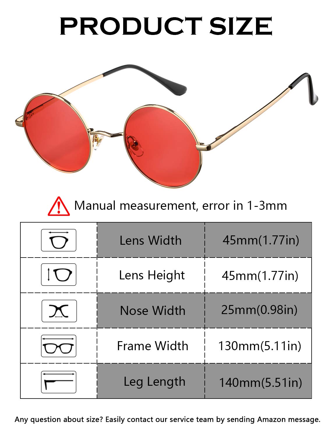 DeBuff Retro Round Polarized Sunglasses for Women Men Small Lennon Style Hippie Sun Glasses (gold frame, ocean red lens)