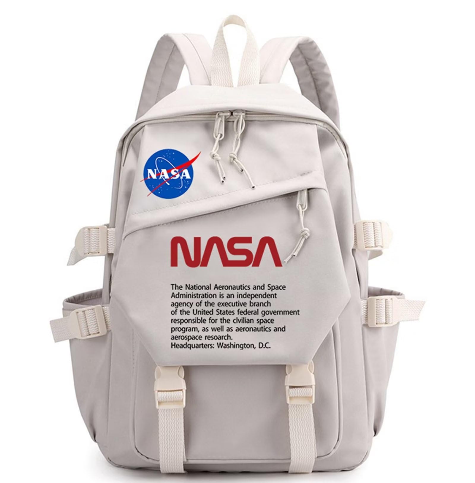 FROIBHATG NASA backpack,astronaut,Large capacity backpack, men and women, vintage,white