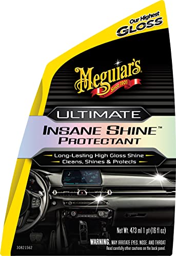 Meguiar's Ultimate Insane Shine Protectant Spray - Non-Greasy, Long-Lasting Shine for Vinyl, Rubber, and Plastic - Protects Against UV Rays and Fading - Easy to Use - 16 Oz