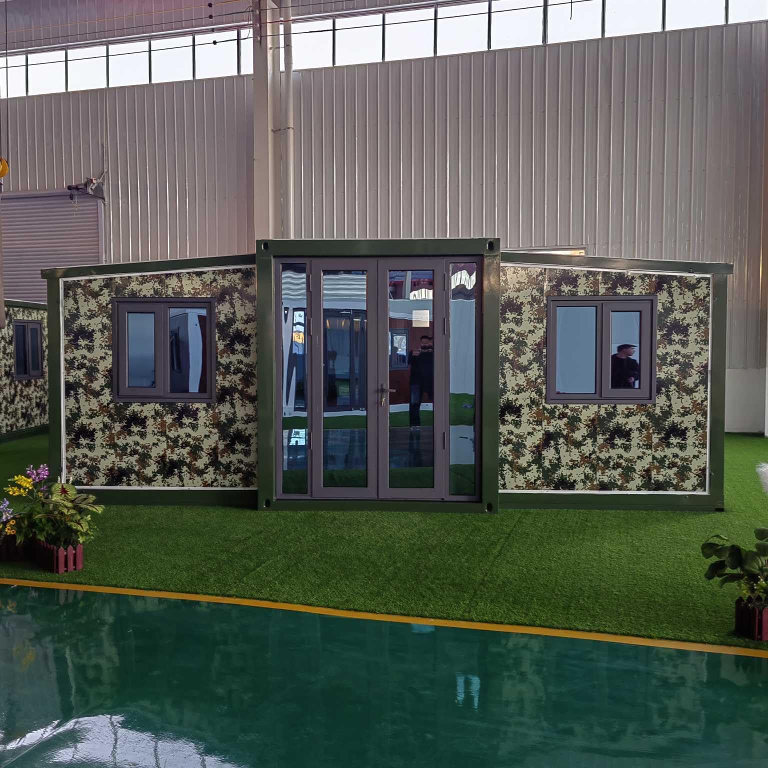 Mobile prefab Expandable Tiny Houses for Families with Restroom, Outdoor Storage. Sturdy Steel and Plastic. Suitable for Various Purposes Like Hotels, Offices etc. (19ft x 20ft)