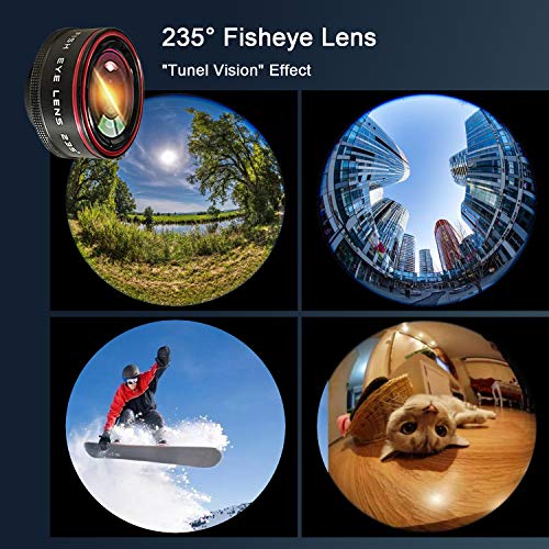 Phone Camera Lens Kit 10 in 1 for iPhone Samsung Pixel Android, 22X Telephoto Lens, 0.62X Super Wide Angle Lens&25X Macro Lens, 235° Fisheye,Kaleidoscopes, Starlight,Tripod,for Most Smartphone
