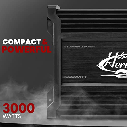 Mono-Block Mosfet Amplifier - 2 Ohm Stable, Heritage Series Car Audio Amplifier, Class “AB” High-Current Dual Discrete Drive Stages, 5 Way Protections with Bass Boost Circuitry - HTG158