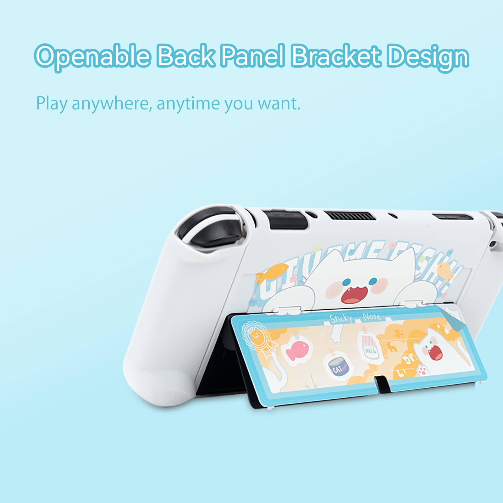 GeekShare Protective Case Slim Cover Case Compatible with Nintendo Switch OLED and Joy Con - Shock-Absorption and Anti-Scratch - BOBO Cat
