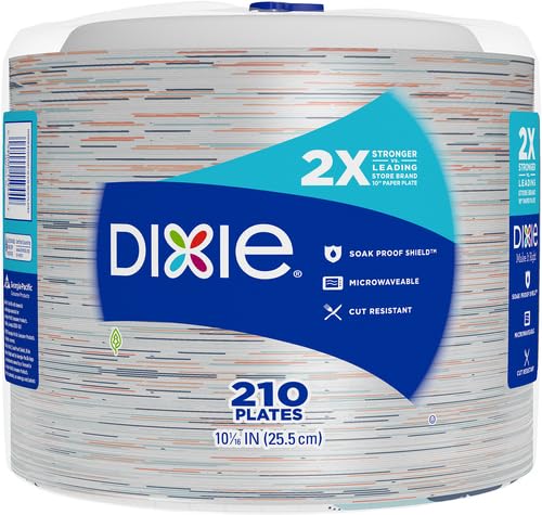 Dixie Dinner Size 10" Paper Plates, 210 Ct