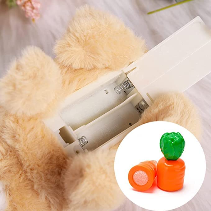 Easter Plush Stuffed Interactive Bunny Toy Walking Rabbit Educational Toys Interactive Toys rabbit Can Walk and Talk rabbit toys for Kids, Hopping Wiggle Ears Twitch Nose (White)(Without battery)