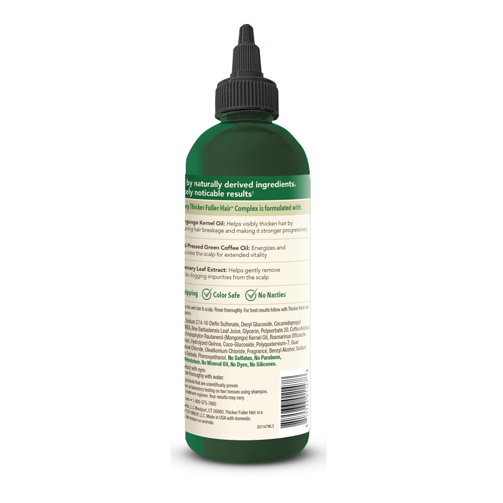 Thicker Fuller Hair Gentle Cleansing Shampoo - Hair Thickening, Clarifying Shampoo - Lightweight, Gentle Shampoo Formula - Natural Ingredients - 12 oz