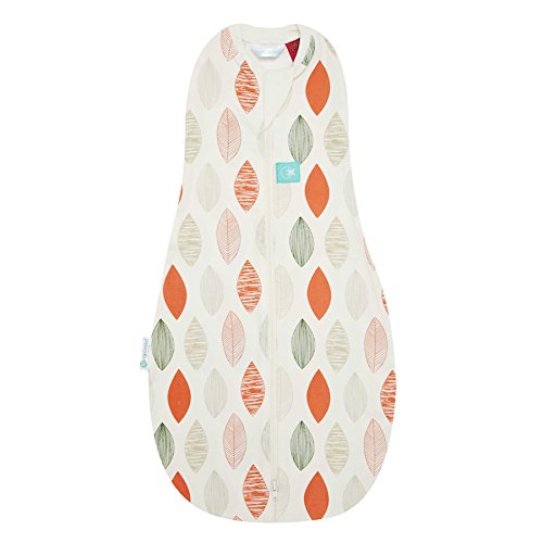 ergoPouch 1.0 Tog Swaddle and Sleep Bag, Blush Leaf, 0-3 Months