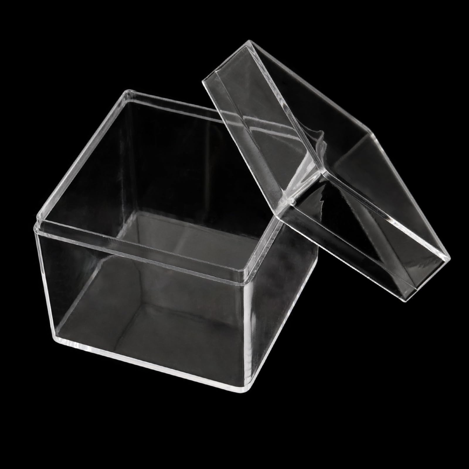 MUKLEI 45 Pack Plastic Square Cube, 2 × 2 × 2 Inches Clear Candy Cubes with Separate Lid, Mini Clear Container for Cosmetics, Bead, Makeup, Jewelry, Candy, Party Favor