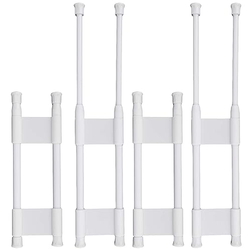 SAVITA 4pcs Rv Refrigerator Bars, 9.8-15.7inch White Adjustable Rv Fridge Tension Bars Metal Rv Fridge Bars for Holding Food Drinks Rv Refrigerator Accessories