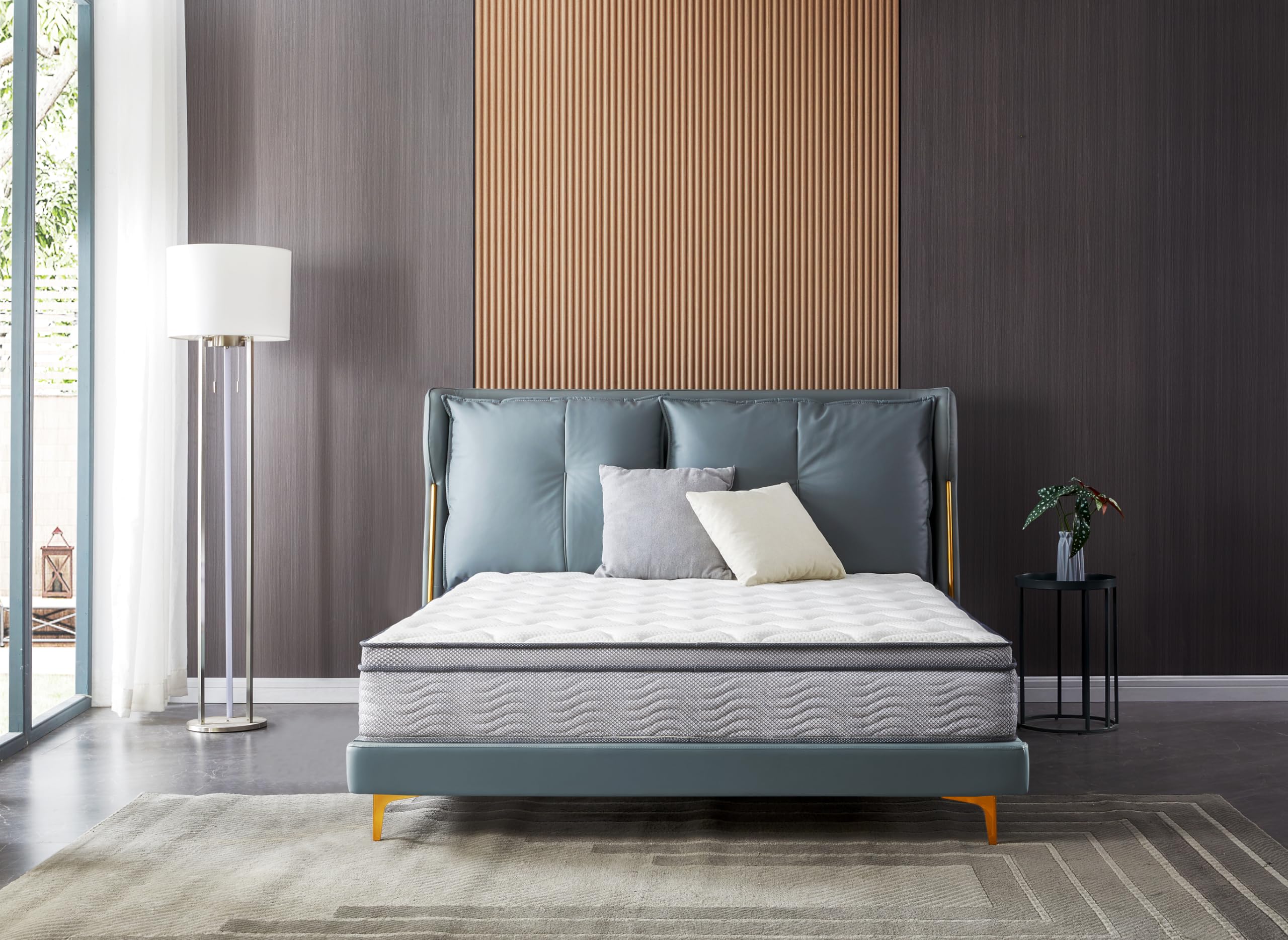 restologie Wave 12 inch Hybrid Mattress/Pocket Coils & Memory Foam for Cooling, Comfort, and Support/Reinforced Edge Support/Mattress in a Box/Medium Euro Top (King (U.S. Standard))