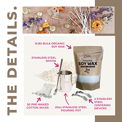 DIY Candle Making kit - 5lb Bulk Organic Soy Candle Wax Candle Making Supplies for Adults, Beginners, and Kids
