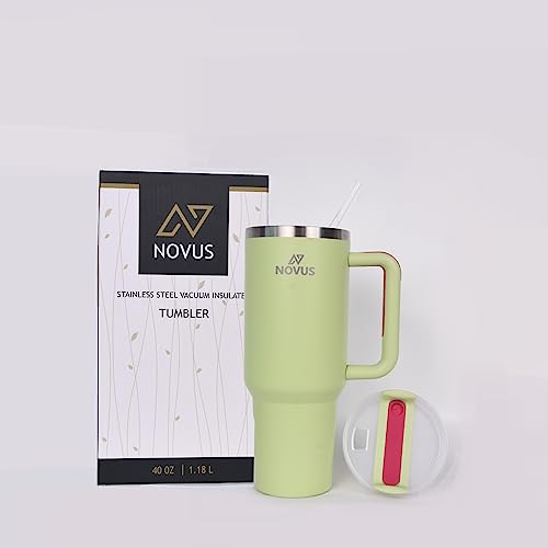 New 40 OZ Quencher H2.0 FlowState Stainless Steel Vacuum Insulated Reusable Tumbler with Straw and Lid for iced/hot Coffee or Tea, Water, Smoothie