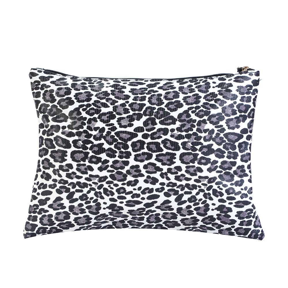 FASHLANLIKA Clutch Purses for Women Wristlet Purse Leopard Print Handbag Clutch Wristlet Bag (Black)