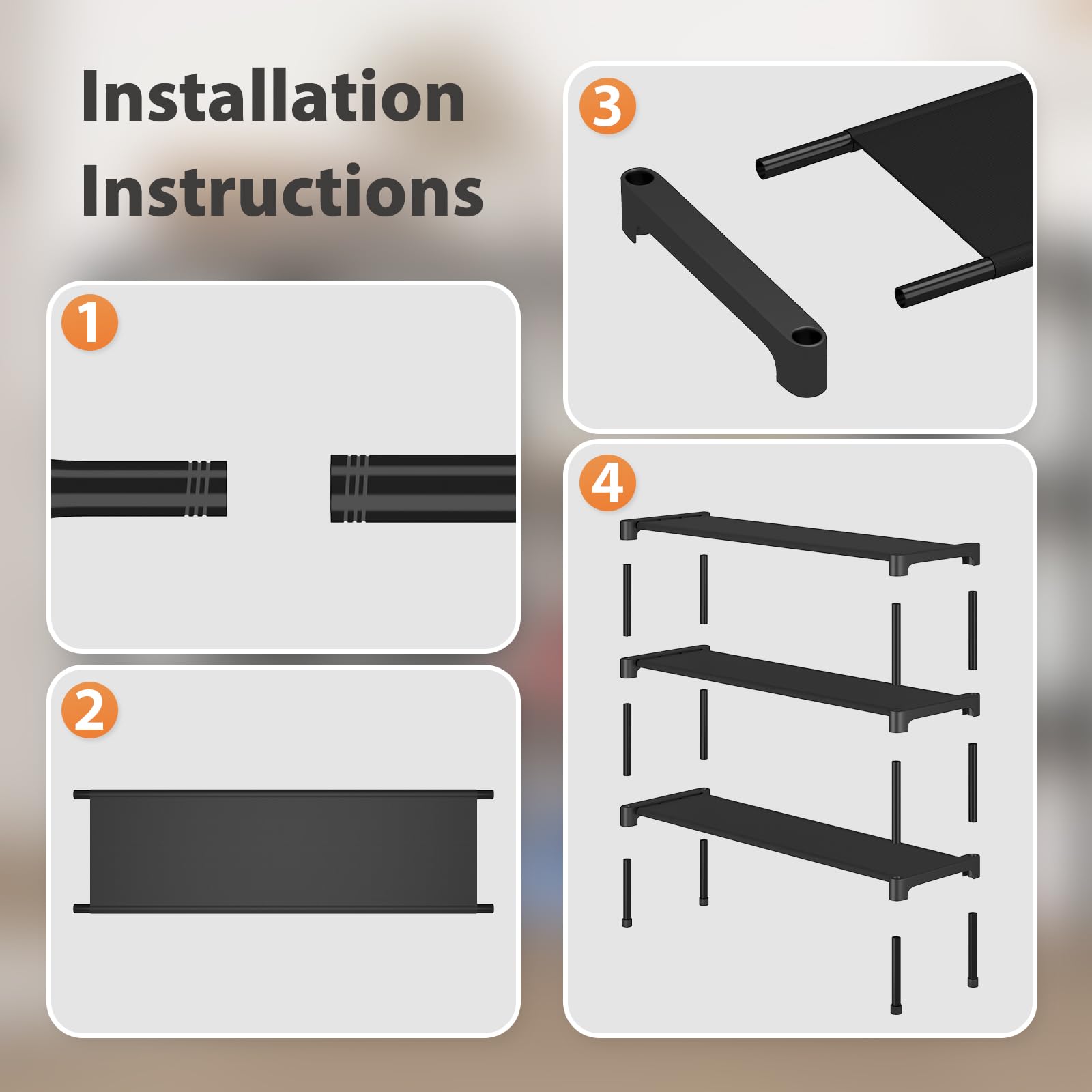 Long Shoe Rack-Shoe Organizer 3 Tier Shoe Rack for Closet Front Door Entryway Garage, Stackable Free Standing and Freely Combinable Shoe Storage, Space Saving Small Shoe Shelves.