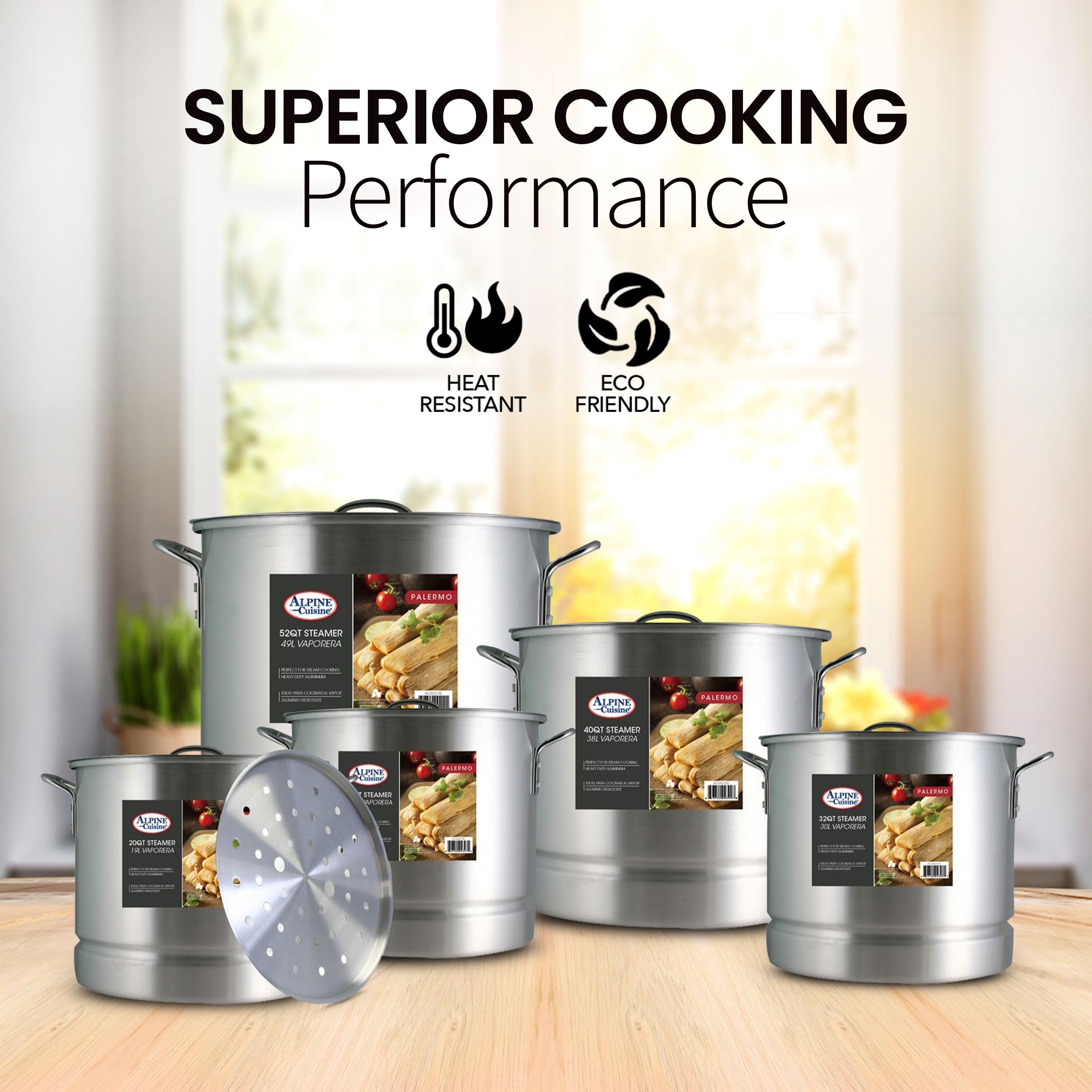 Stock Pot 15 Piece Set Mexican Style ollas Tamalera De Sopa Caldo Aluminum W/Lid/Steamer