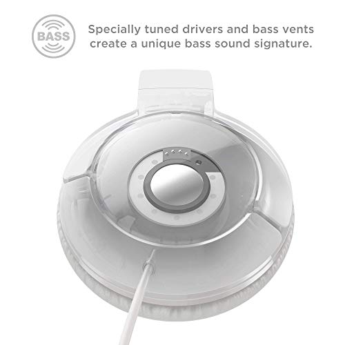 TCL Mtro200 On-Ear Wired Headphones Super Light Weight Headphones with 32mm Drivers for Huge Bass and Built-In Mic โ Ash White