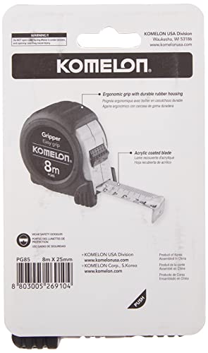 Komelon PG85 8m by 25mm Metric Gripper Tape, Black